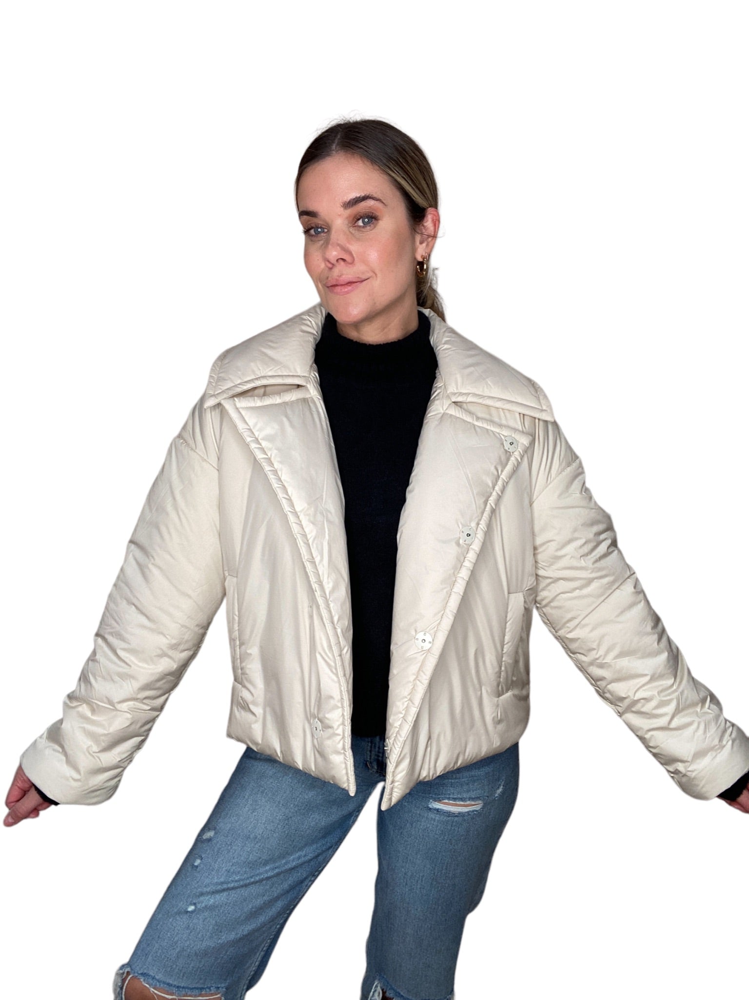 VANILLA PUFFER MOTO JACKET – Kingfisher Road