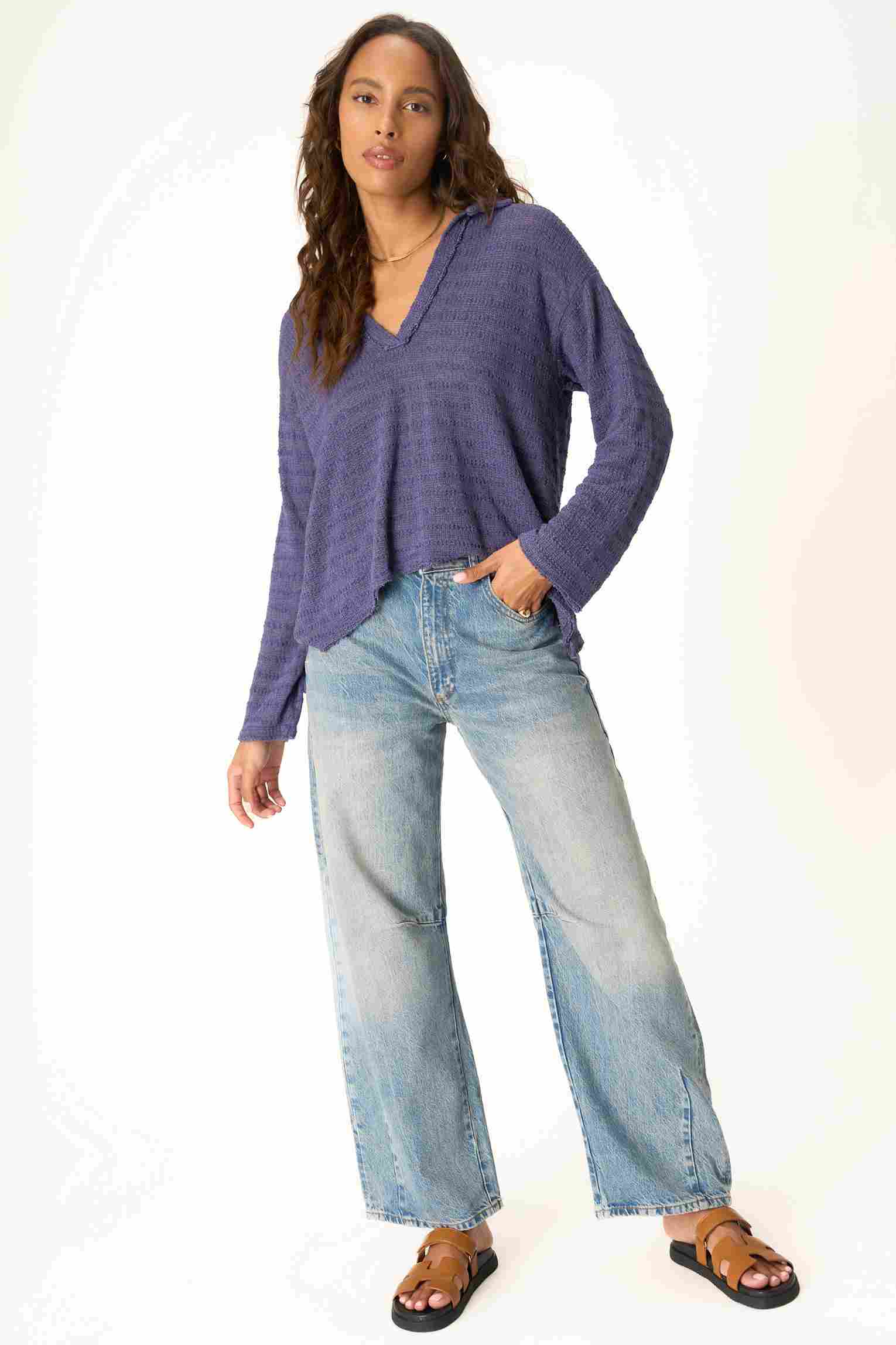 CAPISTRANO COLLARED PULLOVER-ELECTRIC INDIGO – Kingfisher Road