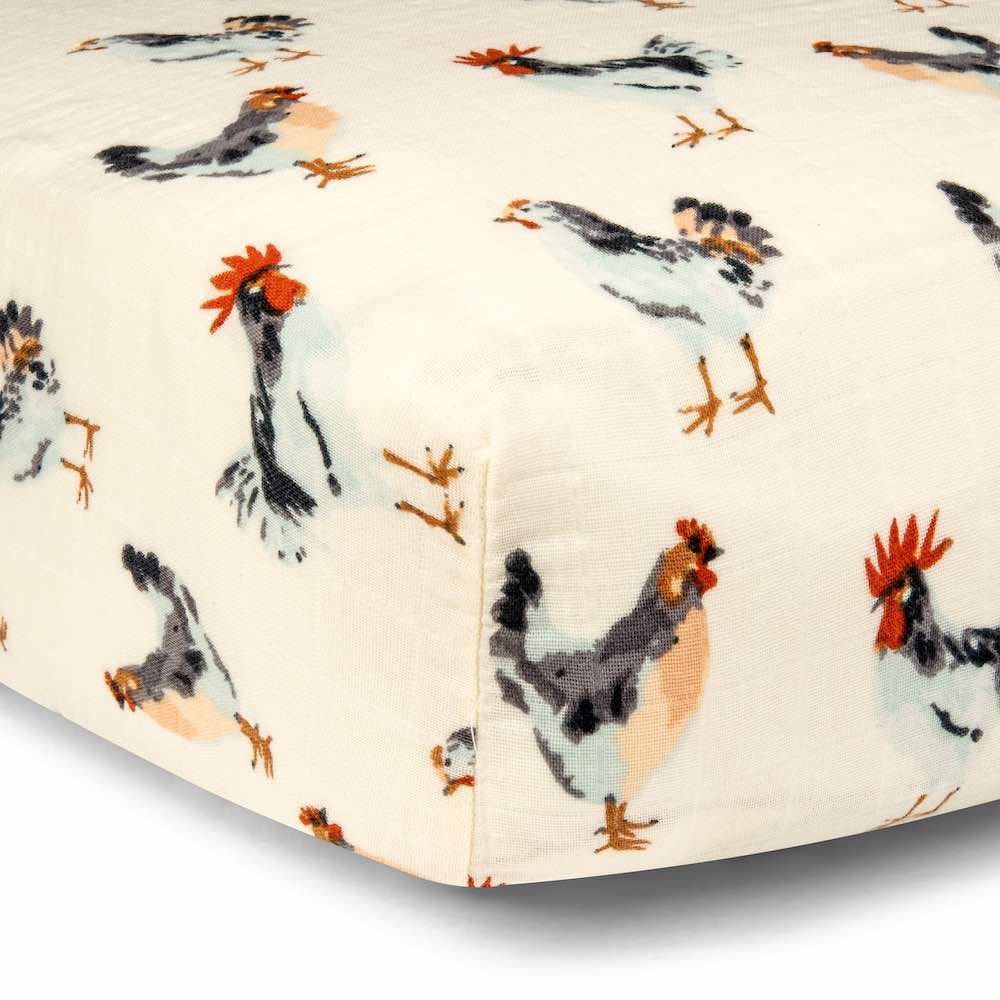 ORGANIC COTTON CHICKEN CRIB SHEET – Kingfisher Road
